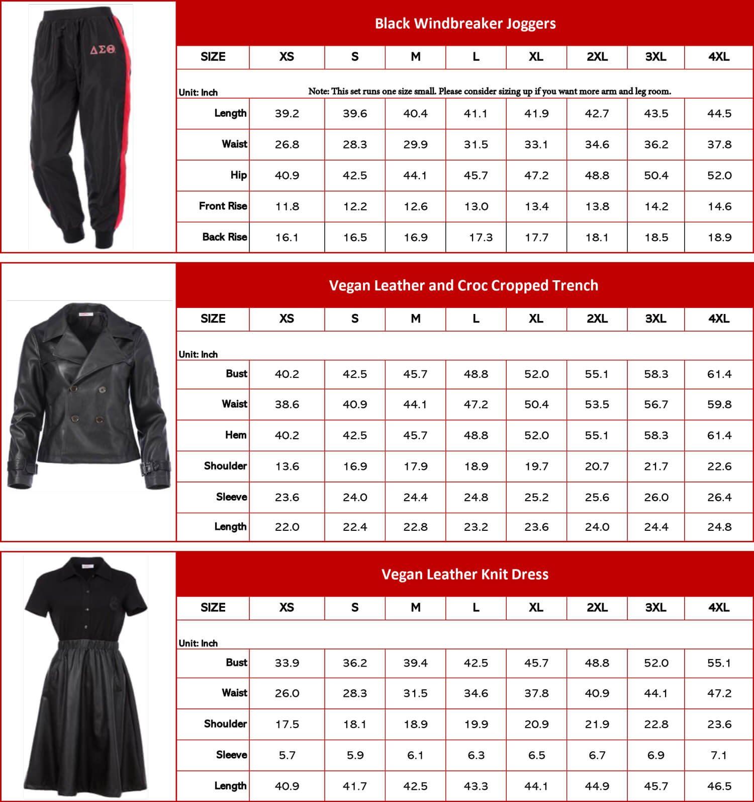 Dear Delta - Winter-2021-Collection-Size-Chart