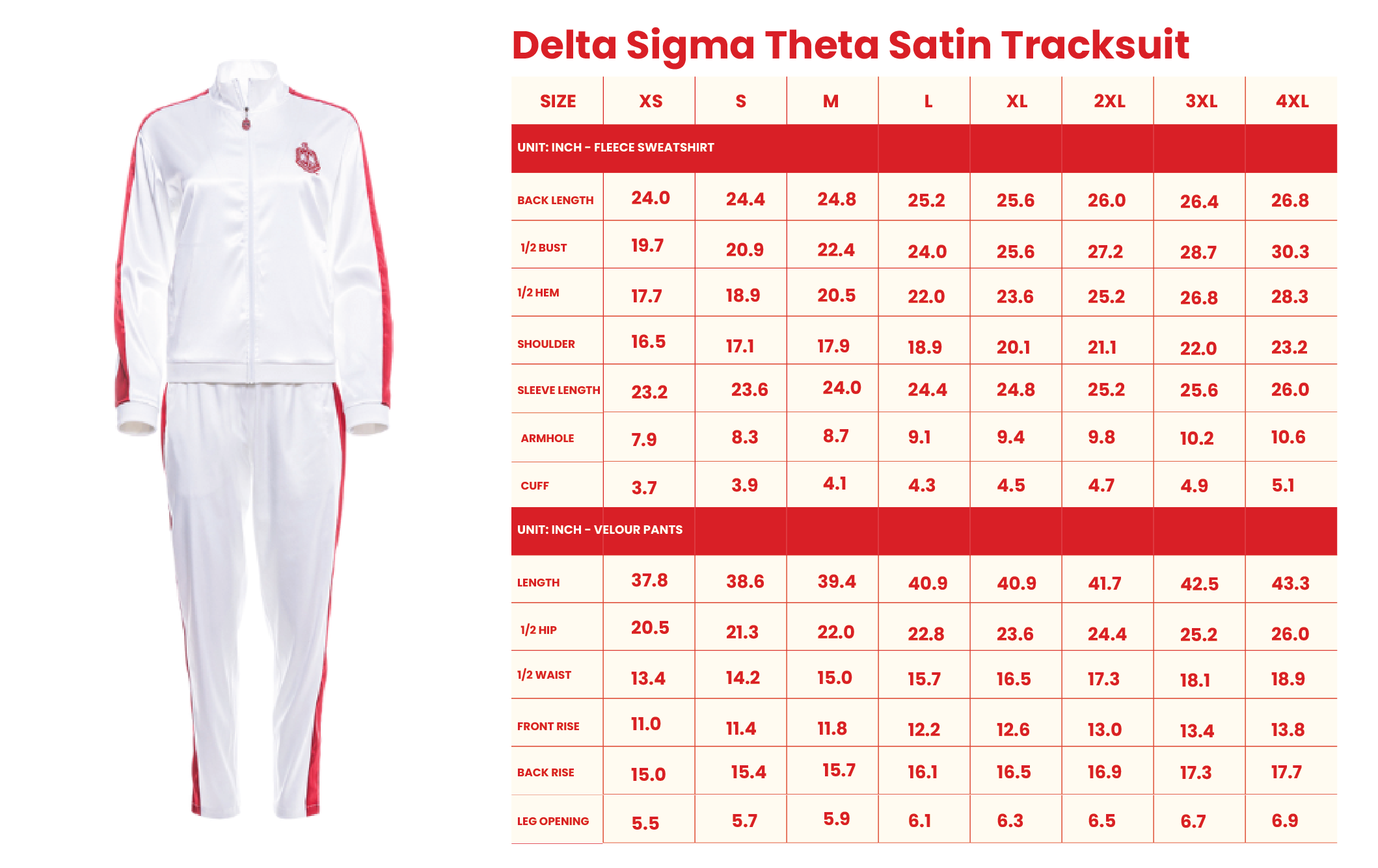 Dear Delta - 2023-Fall-Winter-Size-Charts